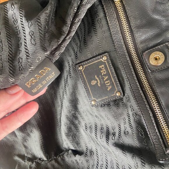Prada | Bags | Prada Purse Gray Leather With Original Receipt | Poshmark